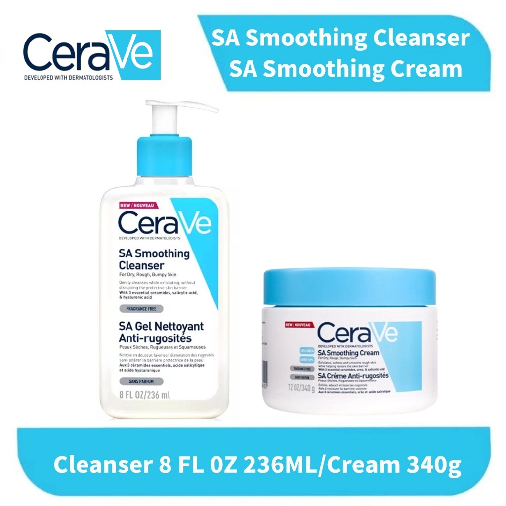 CeraVe SA Smoothing Cleanser&Cream For Face And Body Blackheads And ...