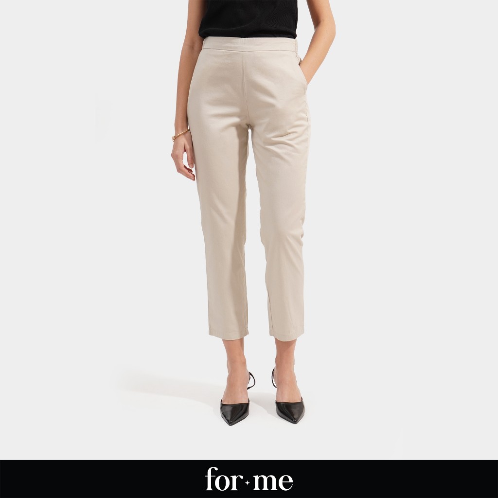 ForMe Slim Cozy Pants for Women (Beige/Olive) | Shopee Philippines