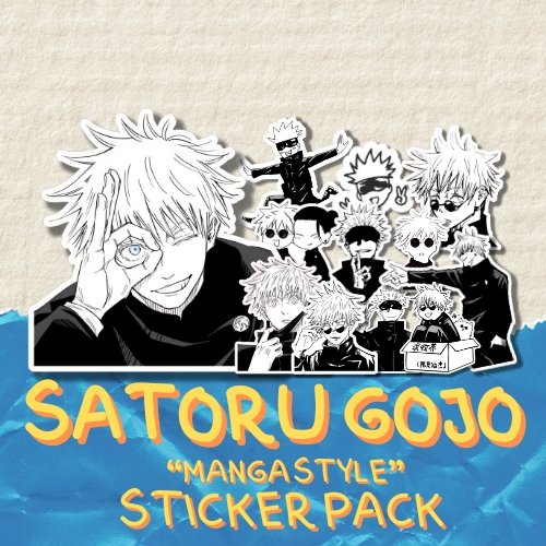 Satoru Gojo Jujutsu Kaisen JJK B/W 12pcs Sticker Pack | Die-Cut Matte ...