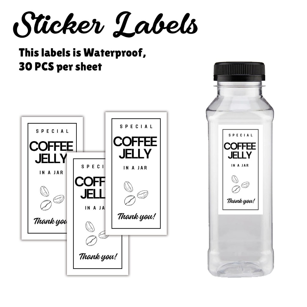 VINYL READY TO USE STICKER LABEL FOR COFFEE JELLY MANGO TAPIOCA ...