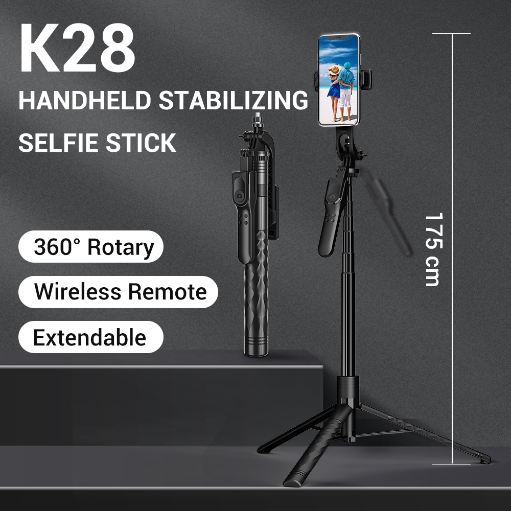 【COD】K28 Tripod Bluetooth Selfie Stick Gimbal Stabilizer Camera 175cm ...