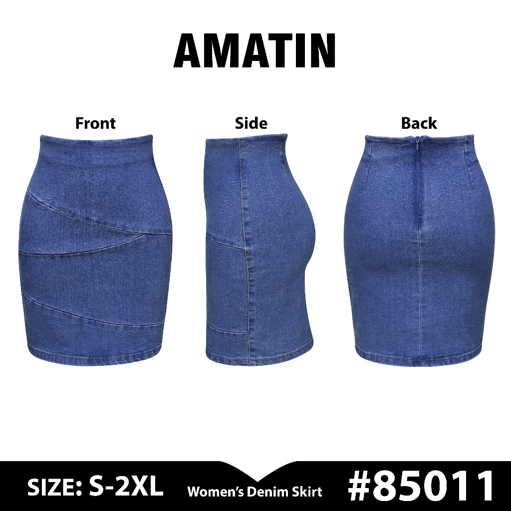 #85011 AMATIN Womens Denim Skirt, Sretchable Denim Skirt, High Waist ...