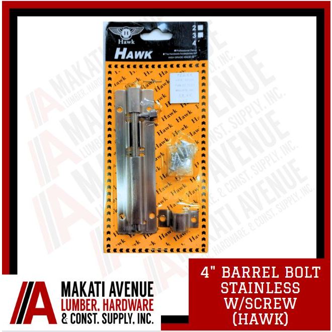 4" HAWK Stainless Barrel Bolt with Screws | Shopee Philippines