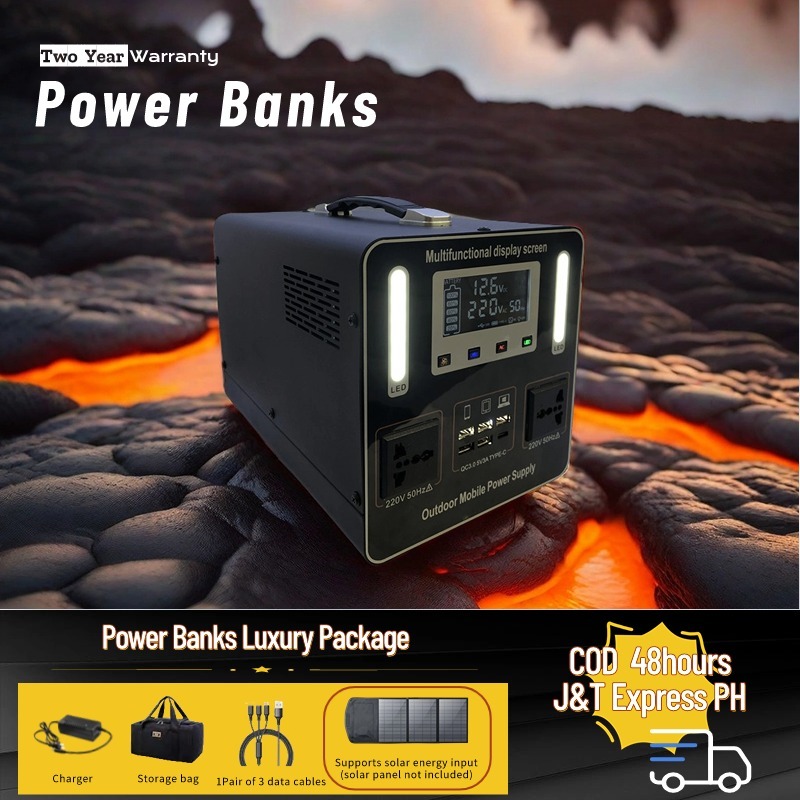 700W/1200W Solar Power Station generator Multi-Function Portable Big ...