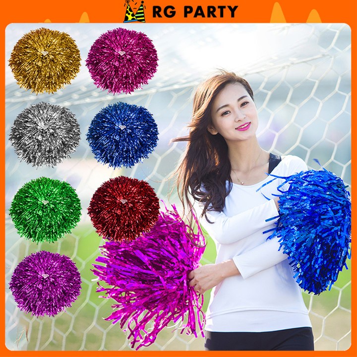 1 Pair Cheerleading Pompom for School Sports Festival Blue Pink Gold ...