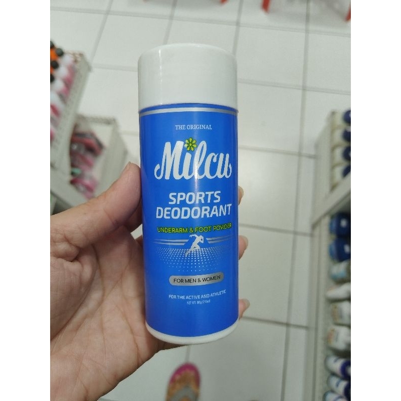 MILCU Sports Deodorant Underarm & Foot Powder 80g | Shopee Philippines