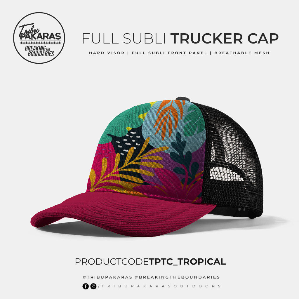TP_TC TROPICAL FULL SUBLI TRUCKER CAP | Shopee Philippines