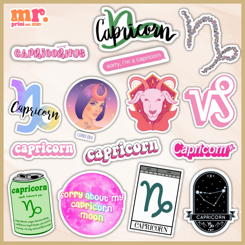 CAPRICORN STICKERS ASTROLOGY WATERPROOF STICKERS | Shopee Philippines