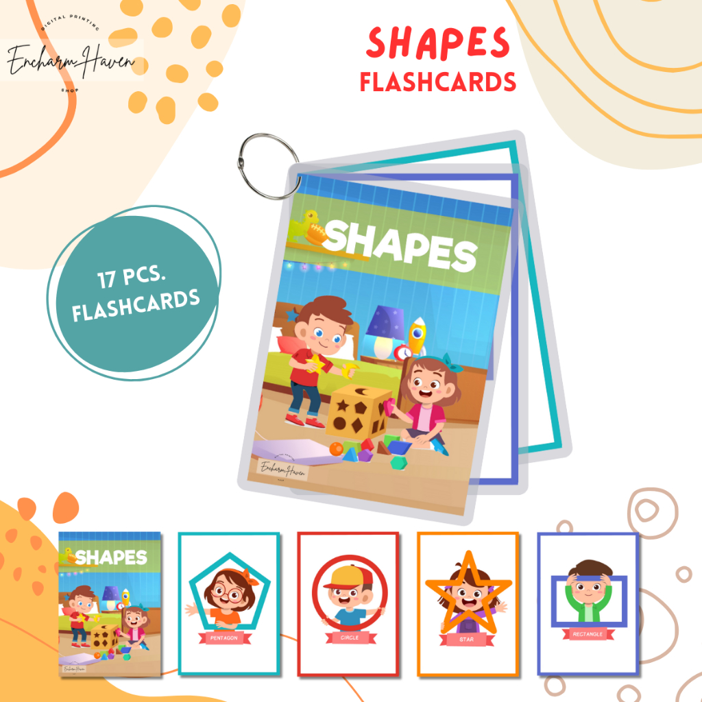 'SHAPES' Fully Laminated Educational Flashcards [17 pcs. Flashcards ...