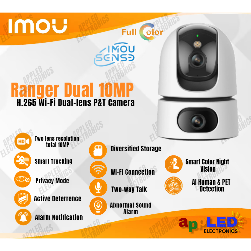 Imou Ranger Dual 10MP Dual Lens Wi-Fi PT Camera with Smart Color Night ...