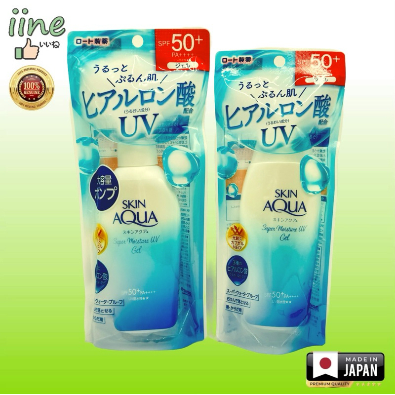 Rohto Skin Aqua Super Moisture UV Gel Sunscreen SPF50+/PA++++110g./140g ...