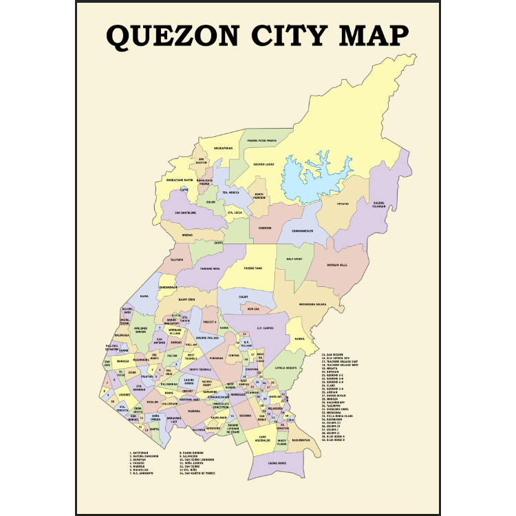 Quezon City Map Waterproof A4 Laminated Chart | Shopee Philippines