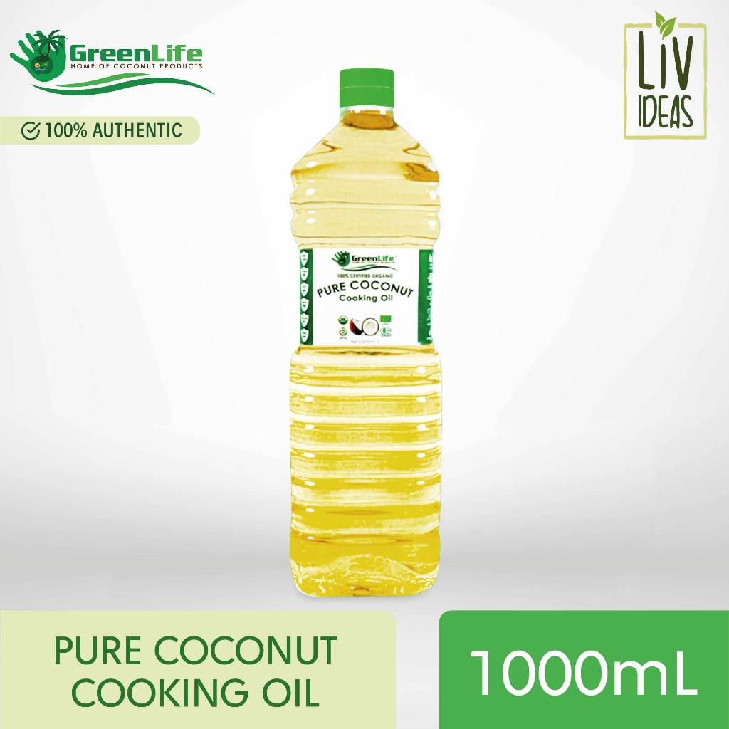 Greenlife 100% Organic Pure Coconut Cooking Oil 1L / 1 Liter | Shopee Philippines