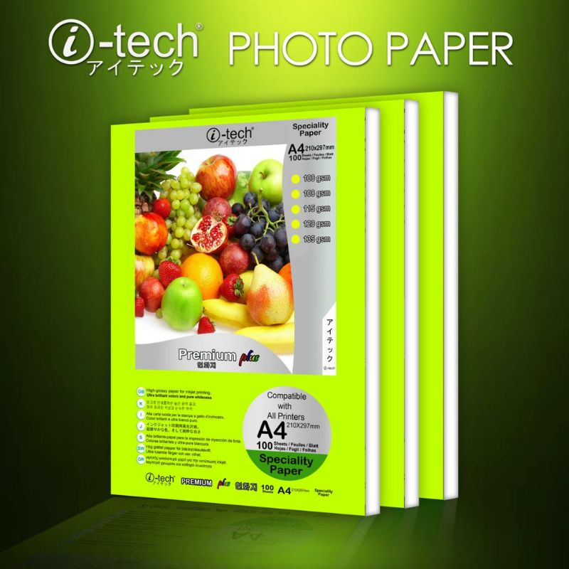 ITech A4 135 GSM Photo Sticker Paper Glossy A4 Size (50 Sheets/Pack ...