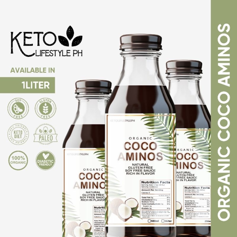 Coco Aminos 100% Organic 1 Liter (Keto Approved/Gluten-Free/Soy-Free ...