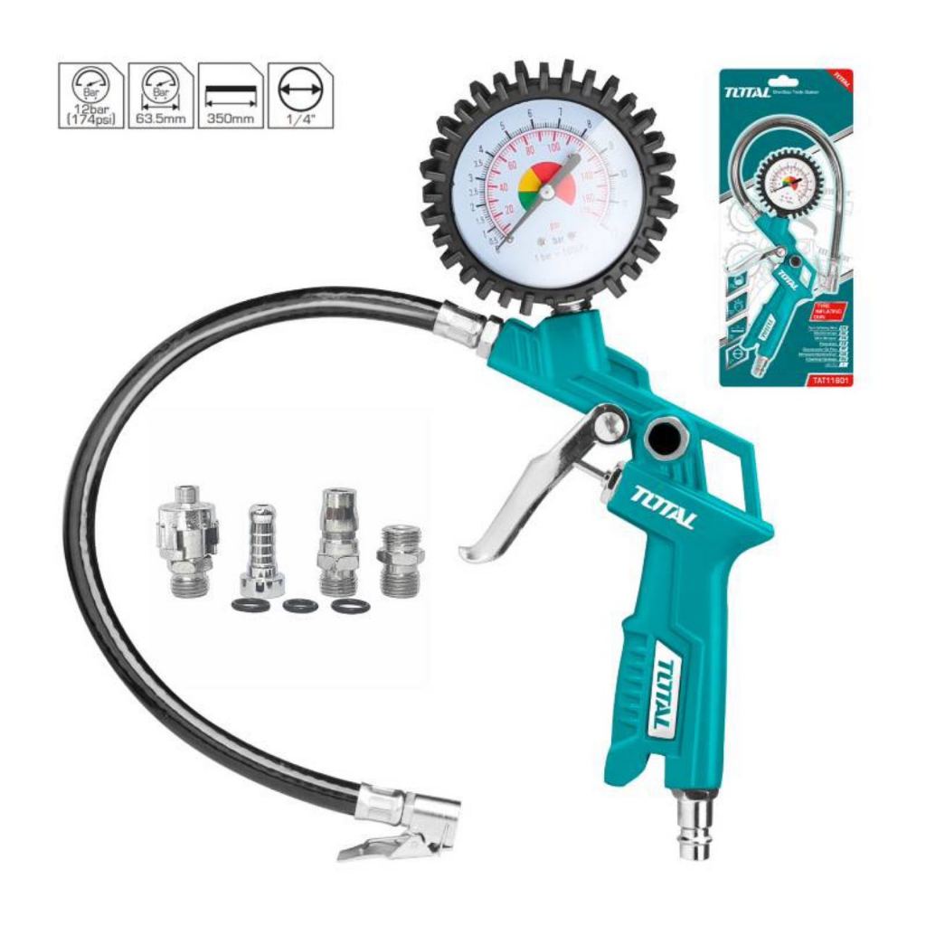 TOTAL TAT11601 Air Tire Inflating Gun Air Compressor Inflation Gun With ...