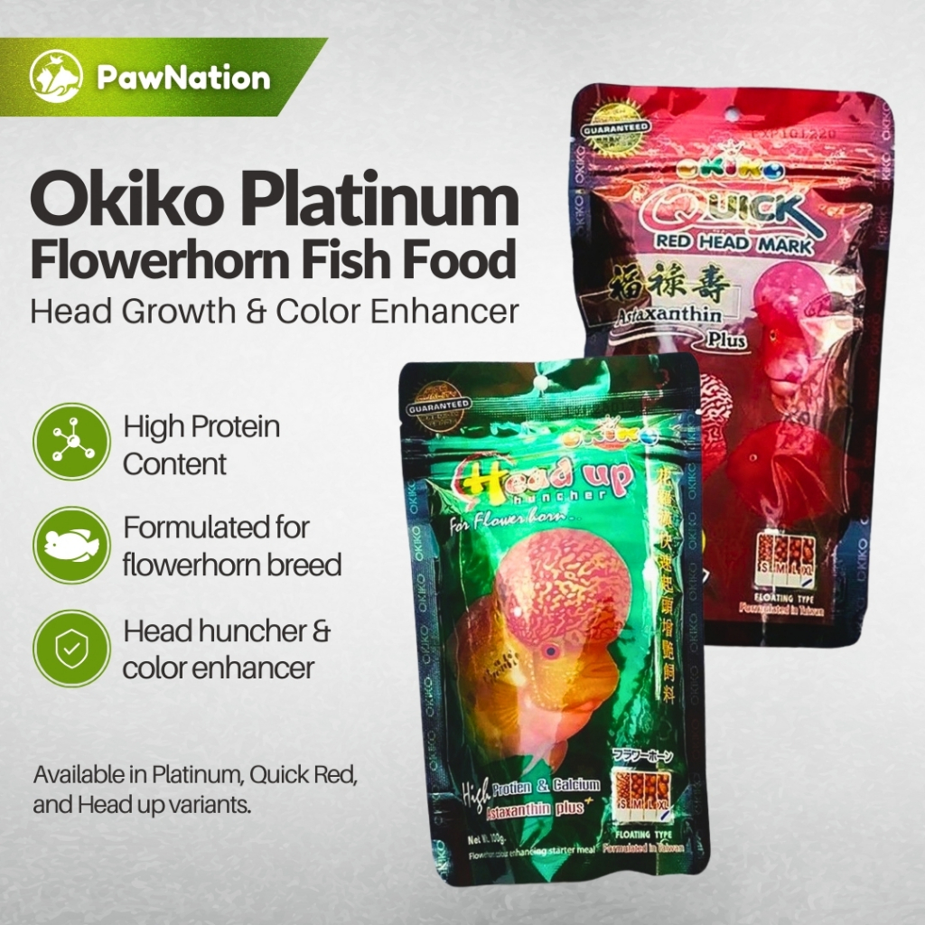 Okiko Flowerhorn Fish Food Platinum /Quick Red /Head Up Huncher ...