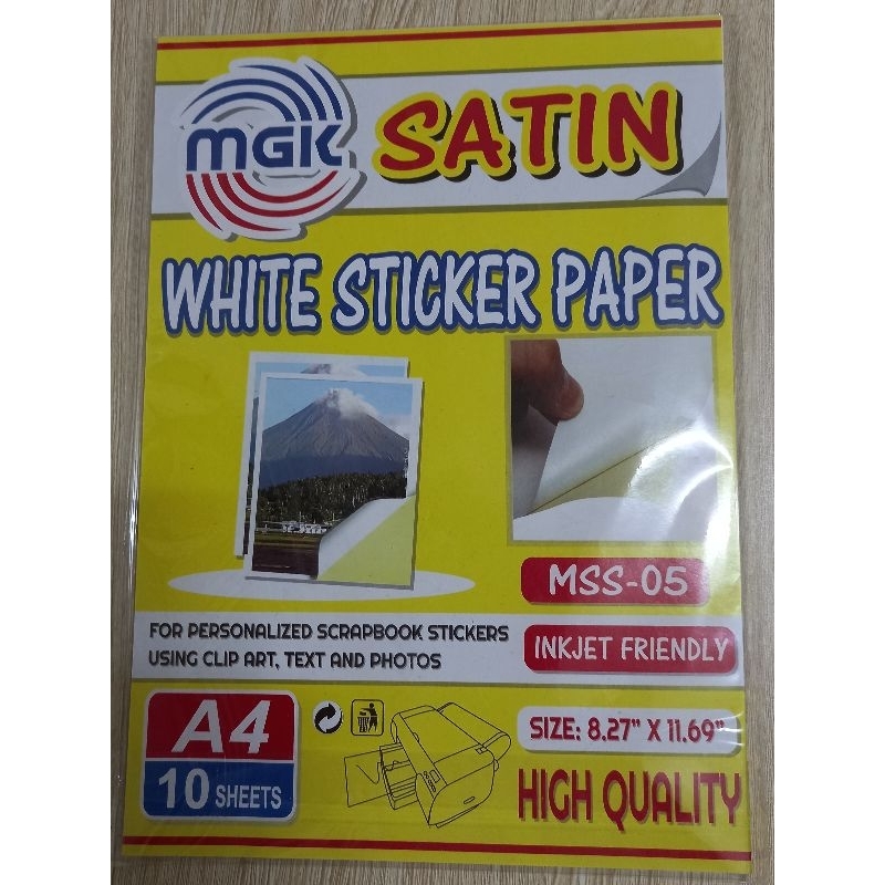 mgk sticker paper satin A4 size | Shopee Philippines