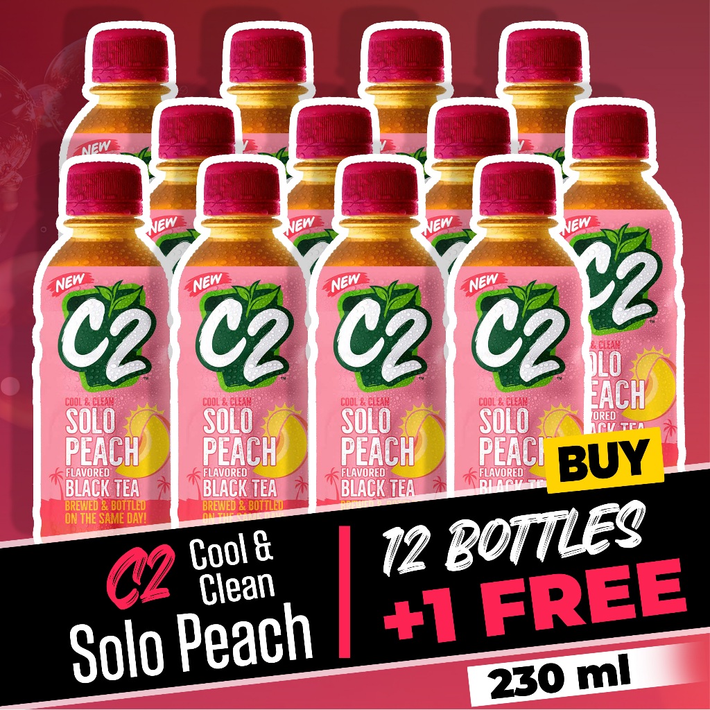 C2 Solo Peach Flavored Black Tea 230ml - 12 Botlles Plus Extral 1 ...