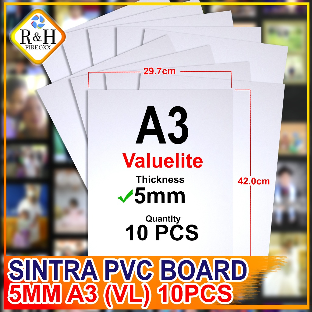SINTRA PVC BOARD | A3 5mm Valuelite | 10 PCS | Shopee Philippines