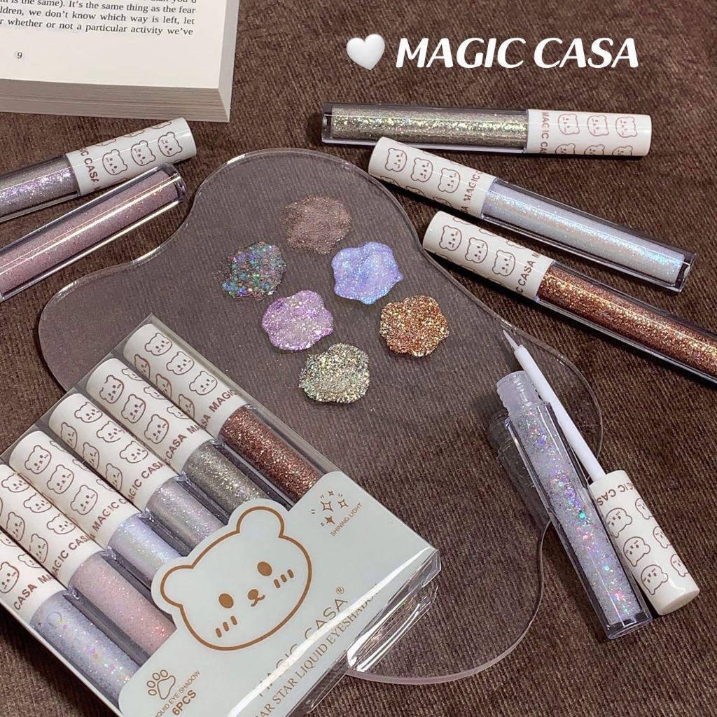 NEW Magic Casa little Bear star liquid eyeshadow 6pcs 6in1 set | Shopee ...