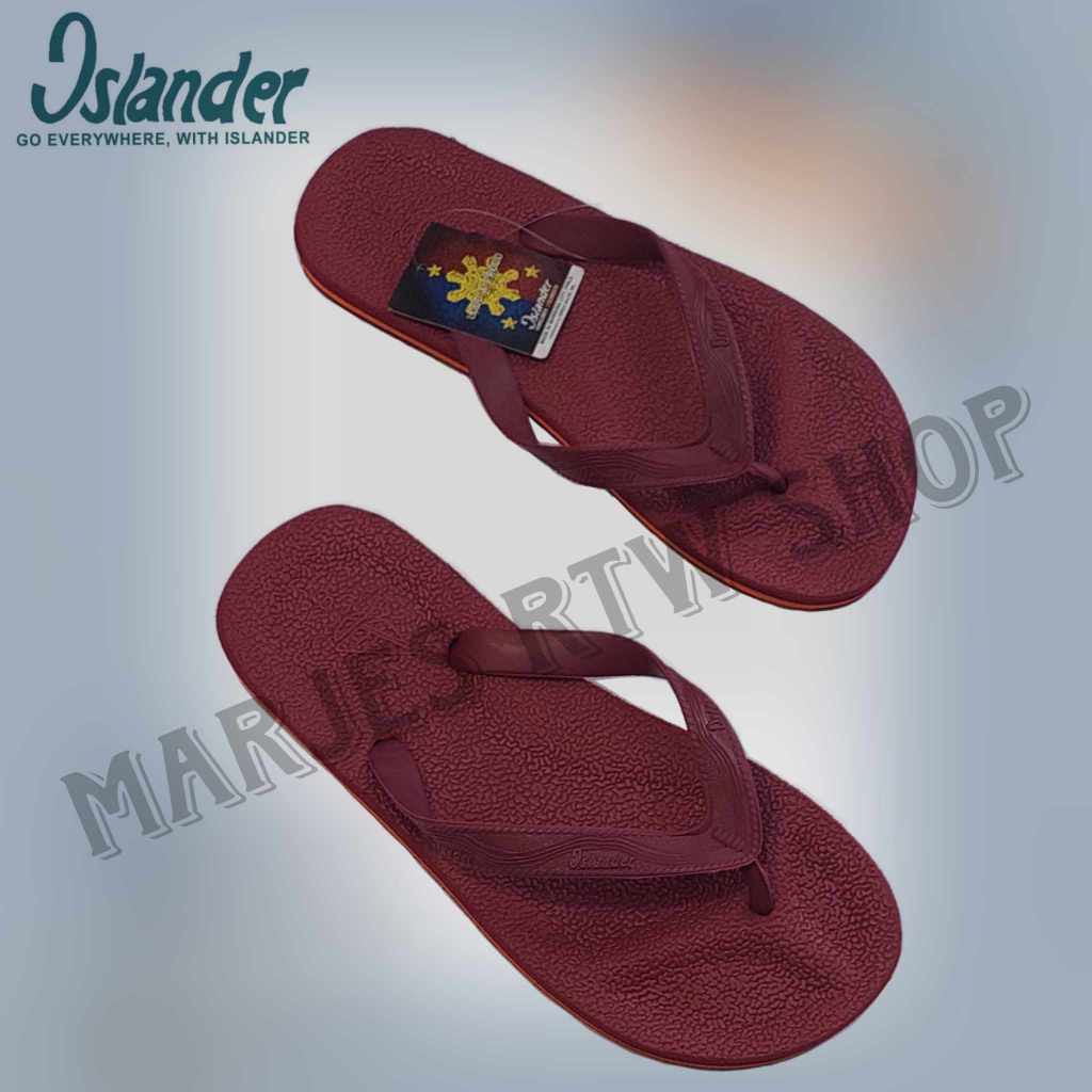 Islander Slippers NEPTUNE ( Maroon/Orange - 7L ) 100% Original | Shopee ...