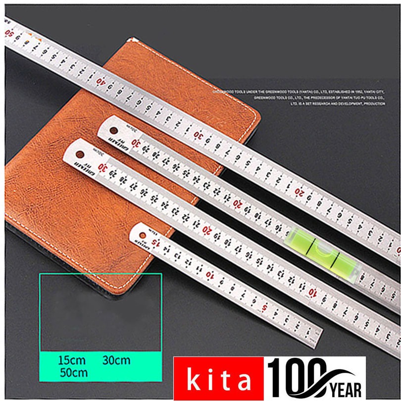 (with level ruler ) 3pcs 15cm/30cm/50cm stainless steel ruler metal ...