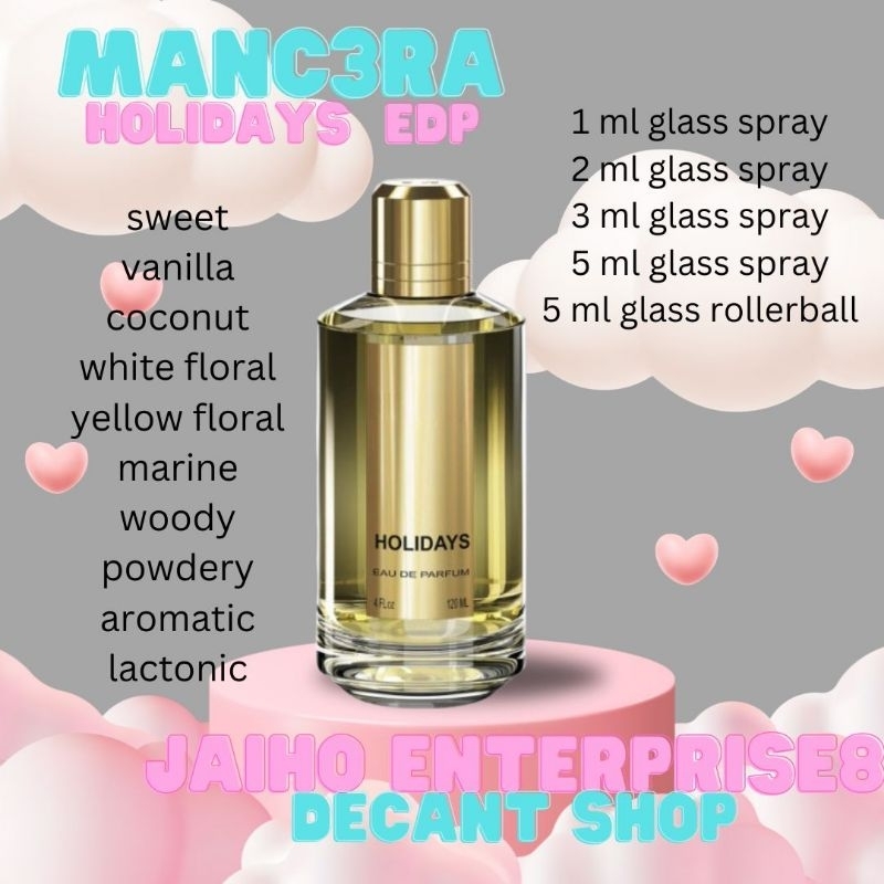Sample Bottles Authentic Niche Perfume Collection Mancera Holidays EDP ...