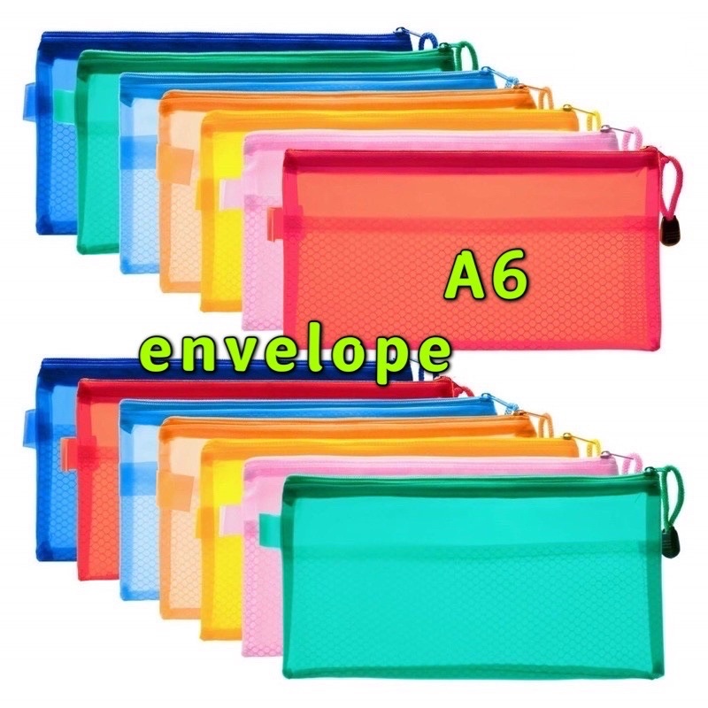 A5 Mesh Frosted Zipper Pouch Plastic Envelope Organizer School Supplies ...