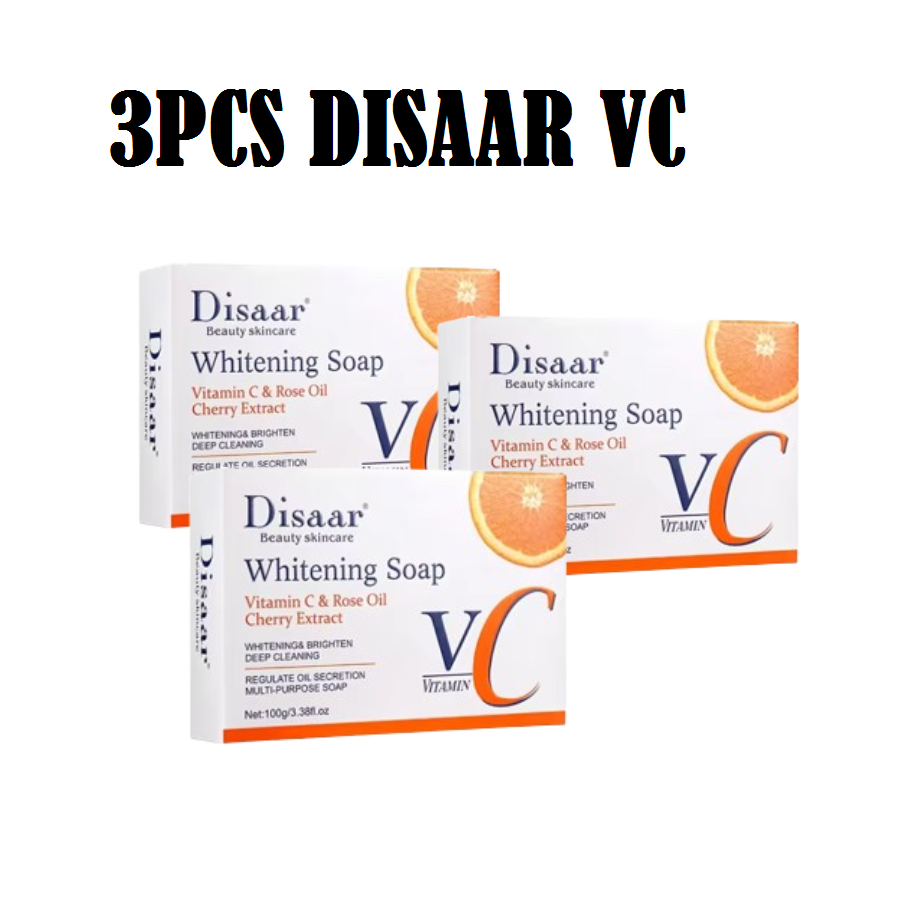 3PCS Disaar VC Whitening Soap 100g Vitamin C Cleansing Wash Soap ...