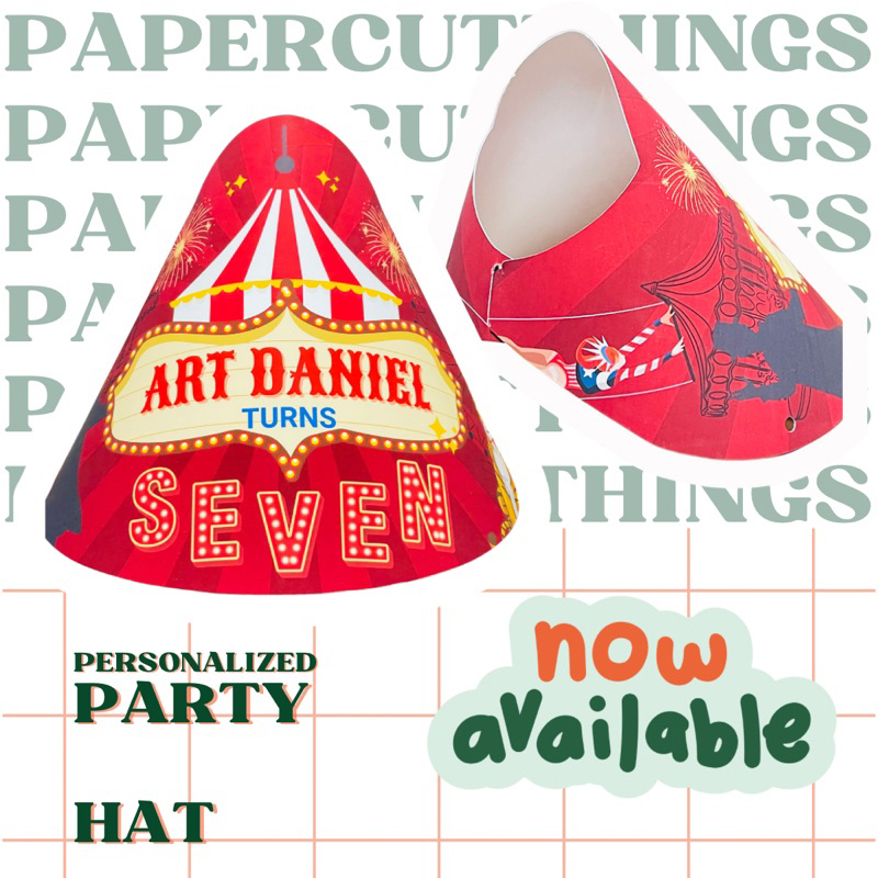 PERSONALIZED PARTY HAT BY PAPERCUTTHINGS | Shopee Philippines