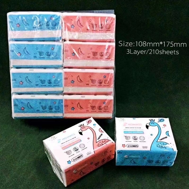 (8pcs/pack) 210 Sheet Wood Pulp Facial Tissue 3ply Soft Interfolded ...