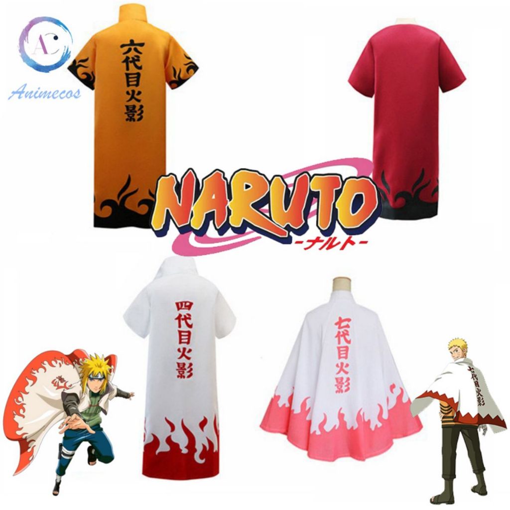 Anime Naruto Cosplay Seventh Hokage Cloak Namikaze Minato Cosplay White ...