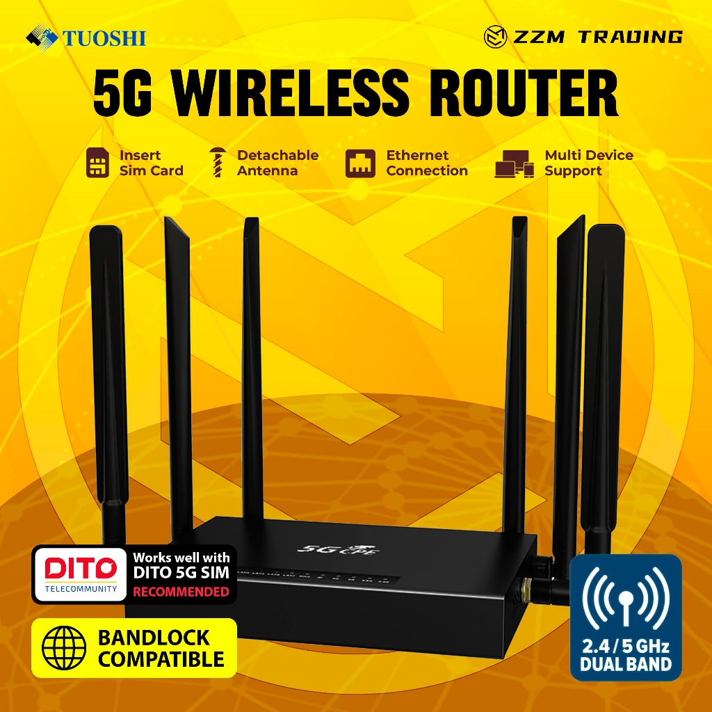 Tuoshi 5G CPE Wireless Router Dual Band with Band Locking and ...