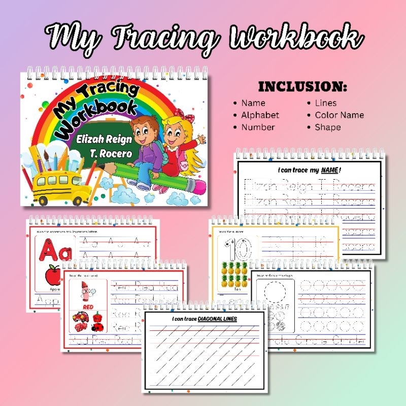 My Tracing Workbook - Alphabet, Numbers, Shapes, Lines, Color Word ...