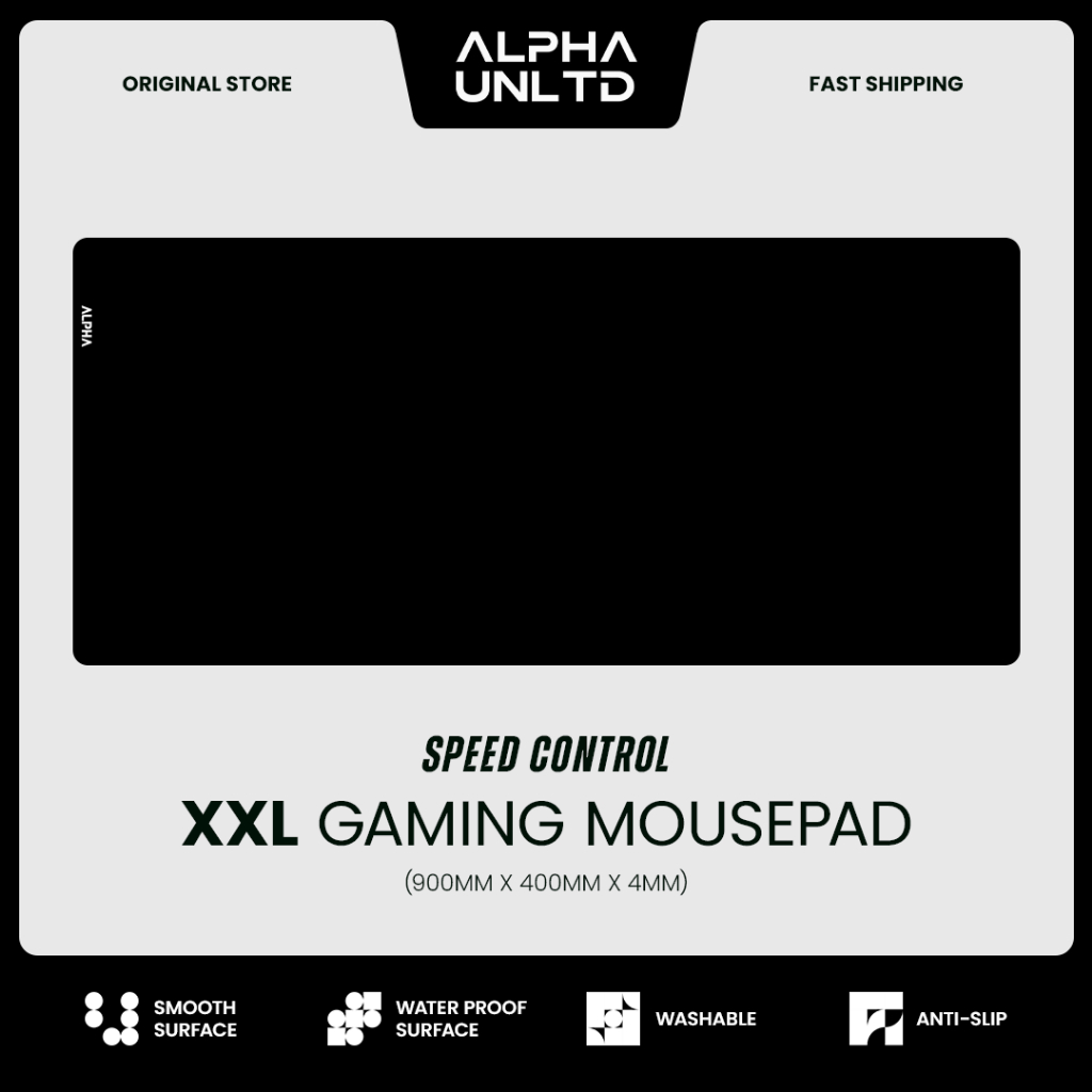 Alpha Unltd Gaming Mousepad XXL |(900x400x4mm) | Standard (Speed ...