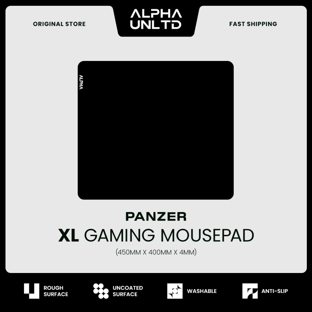 Alpha Unltd Gaming Mousepad XL | PANZER | (450x400x4mm) | (Quick ...