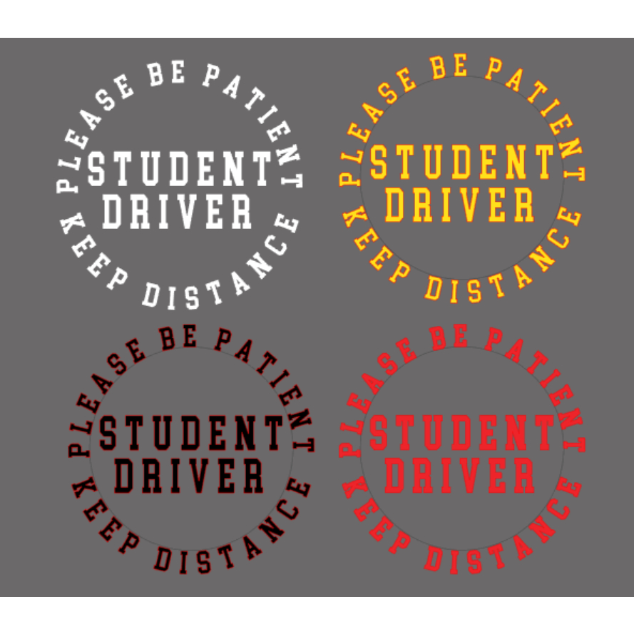 STUDENT DRIVER ROUND car sticker | Shopee Philippines