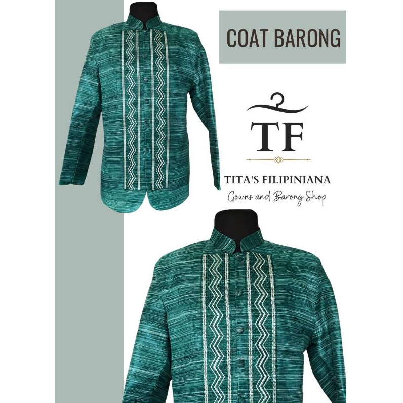 Coat Barong Green (Modern & Mall Quality) | Shopee Philippines