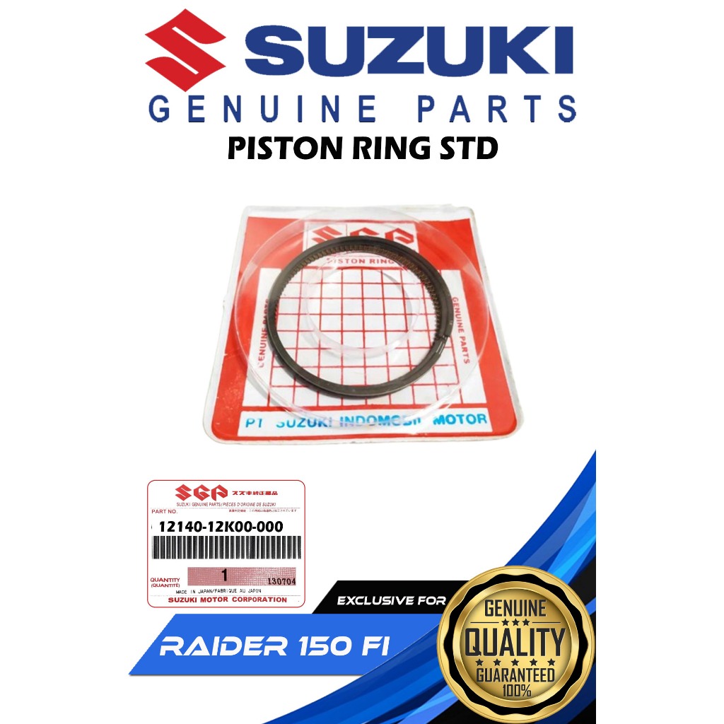 SUZUKI GENUINE PISTON RING STD FOR RAIDER 150 FI ( 12140-12K00-000 ) | Shopee Philippines