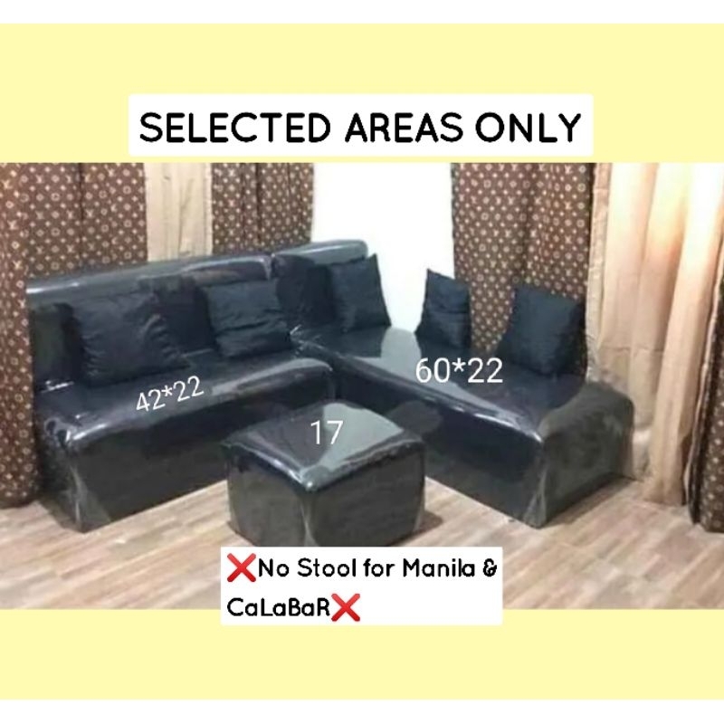 Mini L-type Sofa with free pillows (FABRIC) | Shopee Philippines