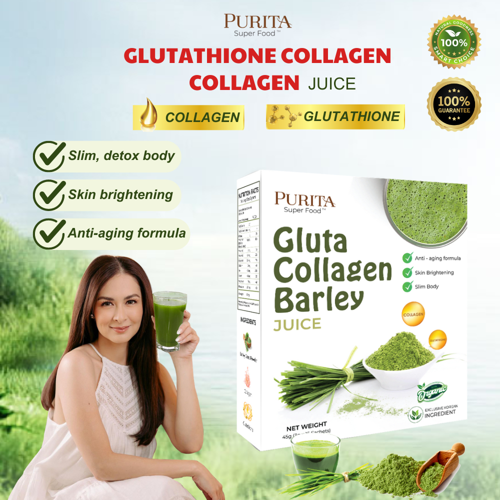 Purita Gluta Collagen Barley Juice Barley Grass Powder Original Detox ...