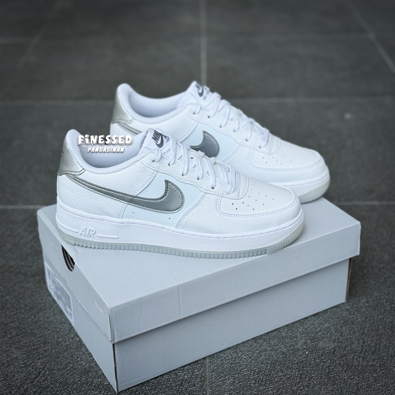 FINESSED Nike Air Force 1 GS (Metallic Silver) | Shopee Philippines