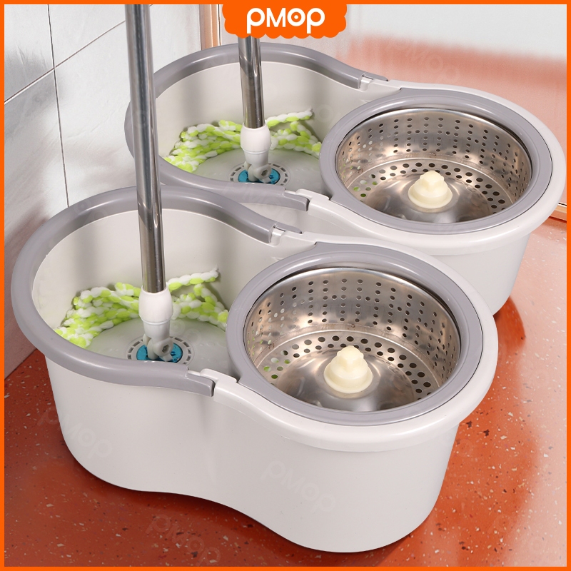 PMOP Mop with Spinner and Bucket 360° dual-drive flat rotating mop for ...