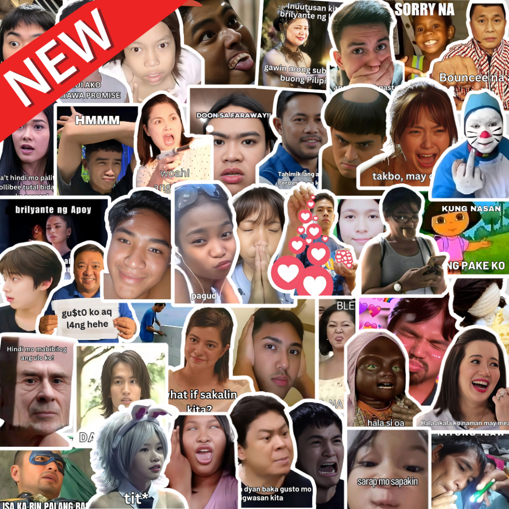 50 pcs Filipino Memes Waterproof Stickers - Trending Pinoy Funny Faces ...