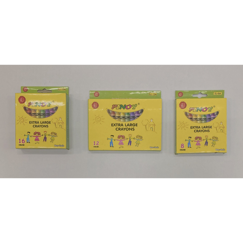 Pinoy extra Large Crayons Non-Toxic 8 ,12 &16pcs | Shopee Philippines