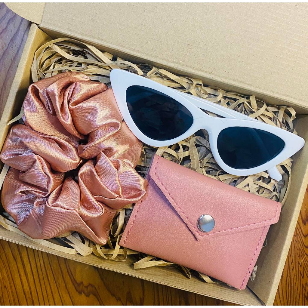 Gift Set Scrunchie, Coin Purse & Sunglass | Affordable Gift Idea | Gift ...