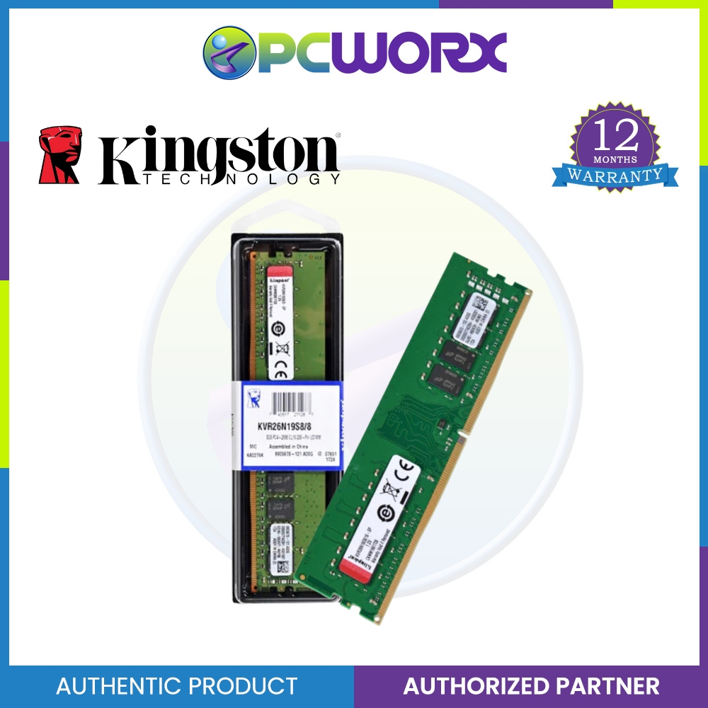 Kingston KVR26N19S8/8 8GB DDR4 2666MHz Dimm | Kingston 8GB DDR4 2666MHz ...