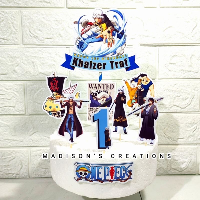 Trafalgar Law OnePiece Party Cake Topper/Banner Backdrop Set ...