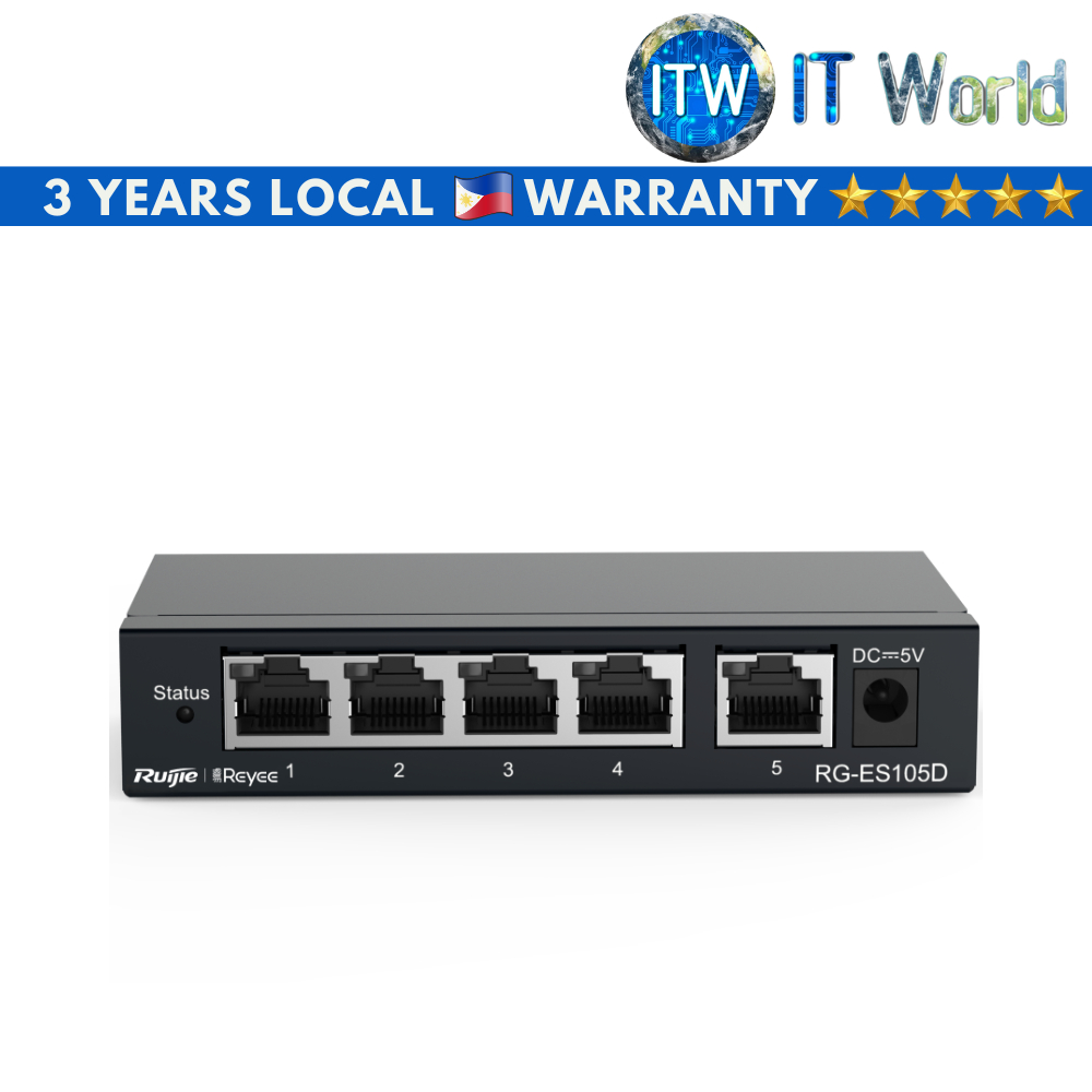 Itw | Ruijie Reyee RG-ES105D 5-port 10/100Mbps Desktop Unmanaged Switch | Shopee Philippines